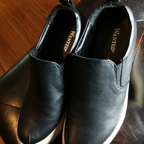 Wanted | Shoes | Wanted Black Heeled Slip Ons | Poshmark